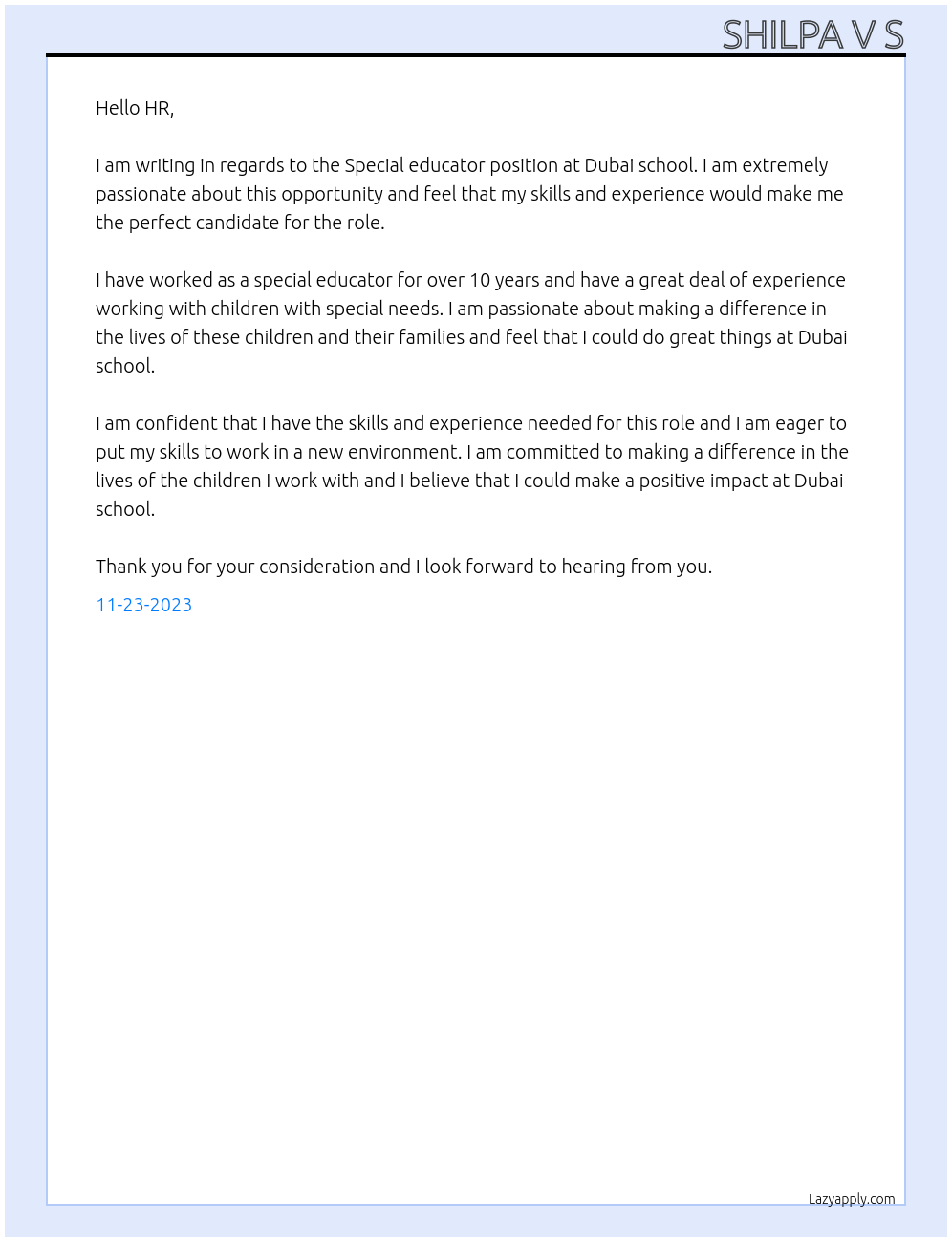 Cover letter for special educator - LazyApply