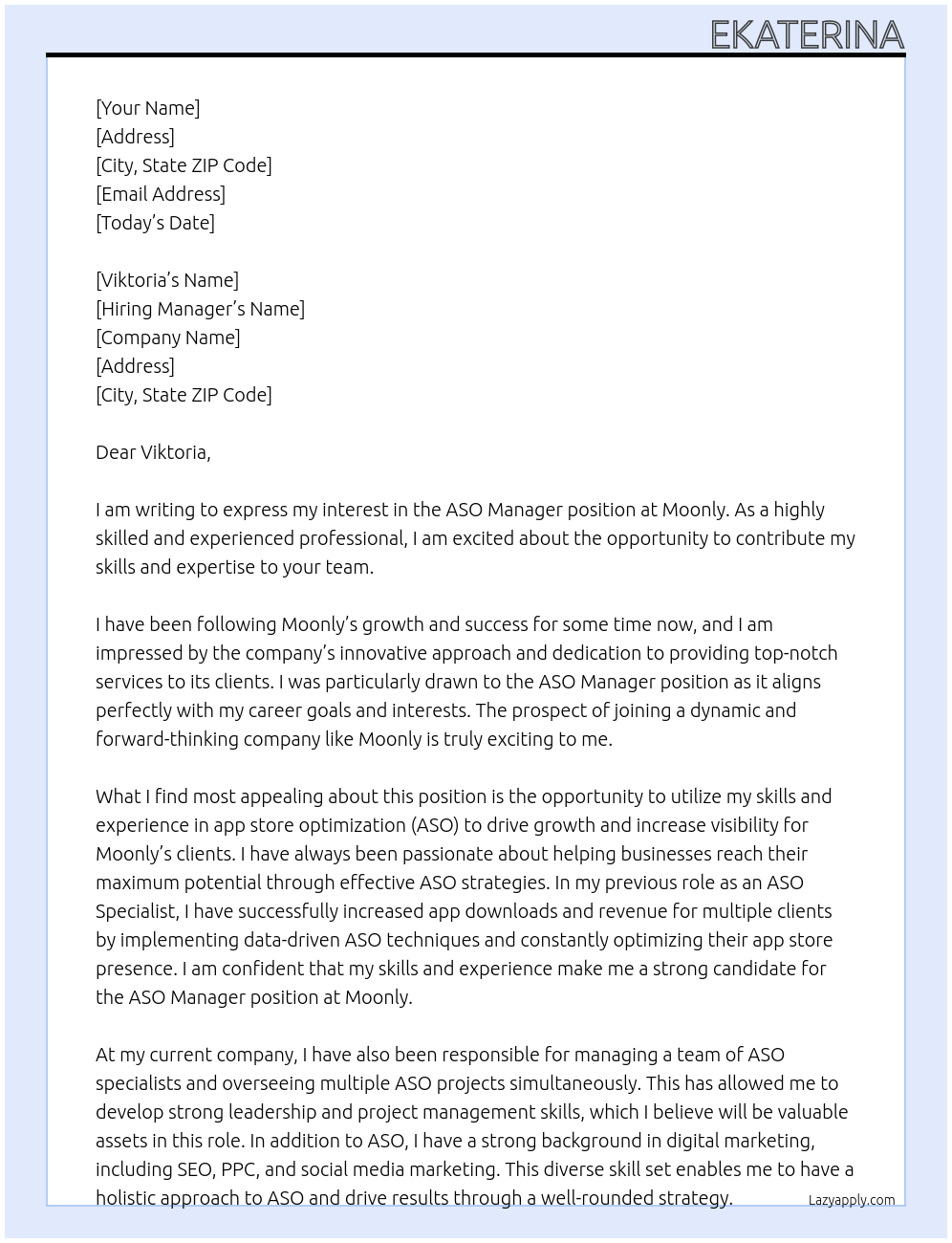 Cover letter for aso manager - LazyApply