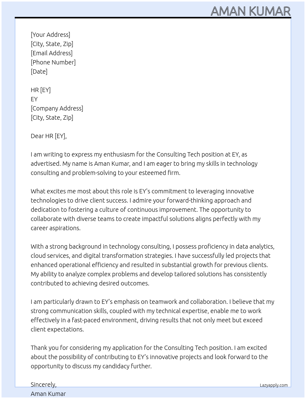Cover letter for ey - LazyApply