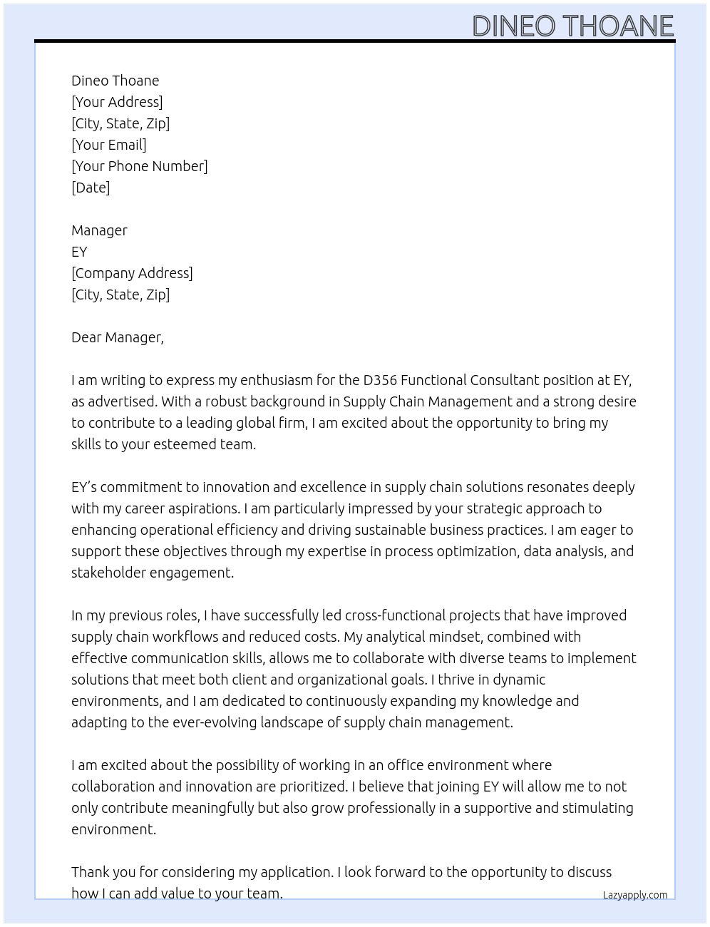 Cover letter for ey - LazyApply