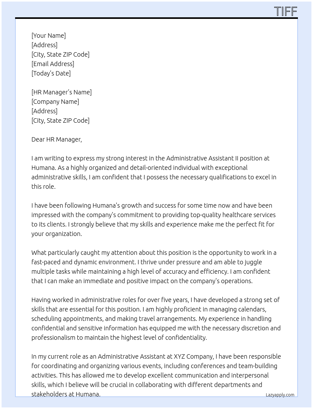 Cover letter for administrative assistant ii - LazyApply