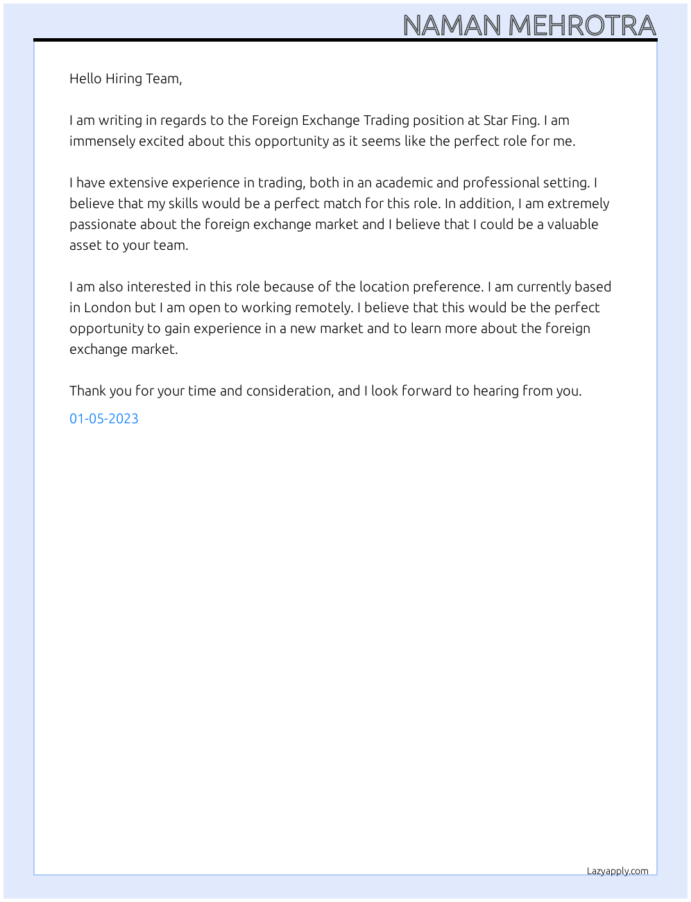 Cover Letter For Star Fing LazyApply Cover Letter For Star Fing LazyApply
