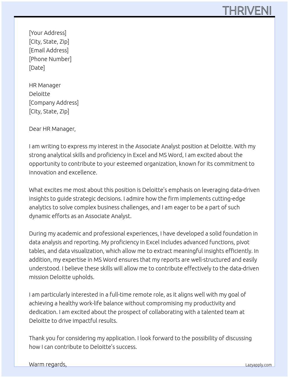 Cover letter for deloitte - LazyApply