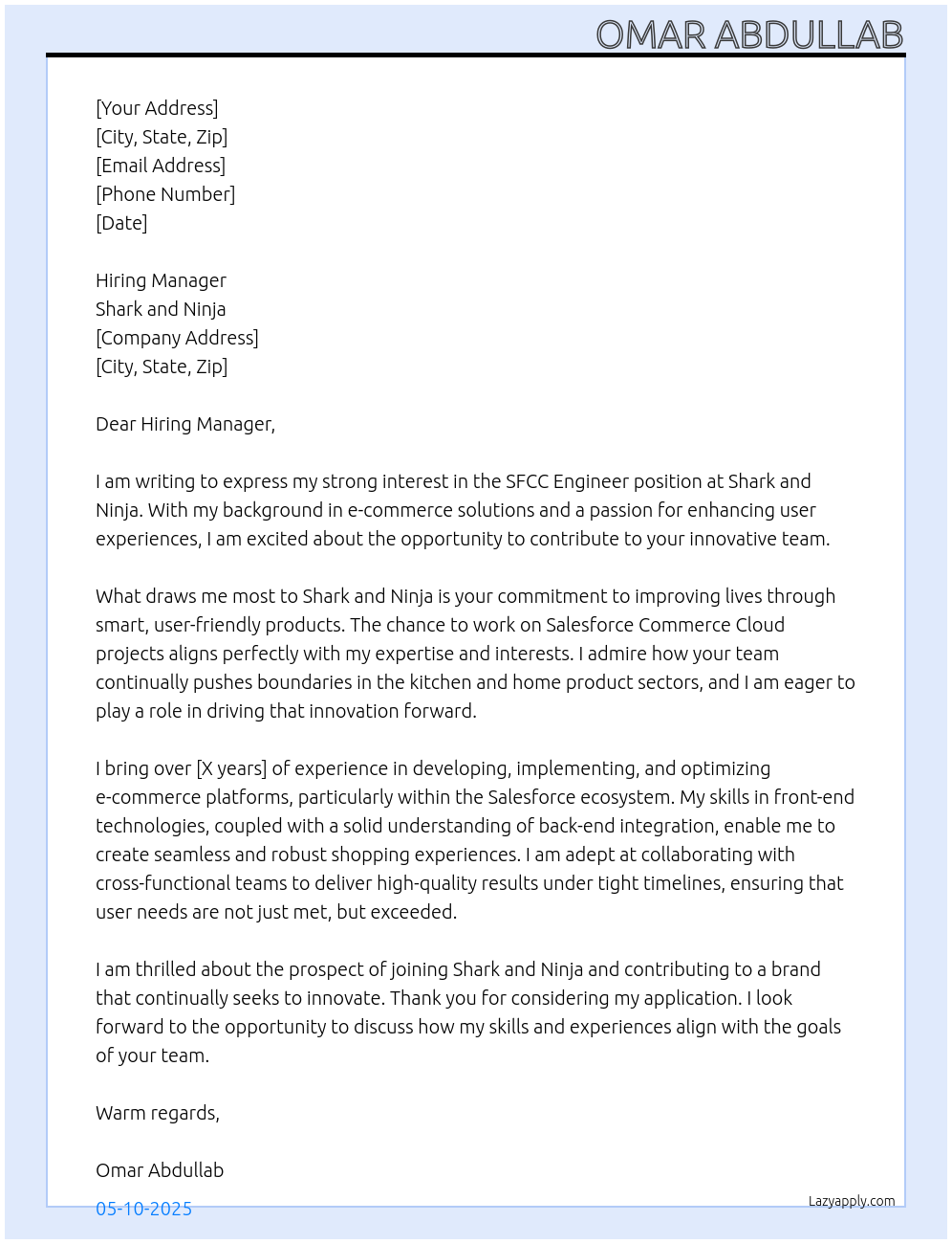 Cover letter for sfcc engineer - LazyApply