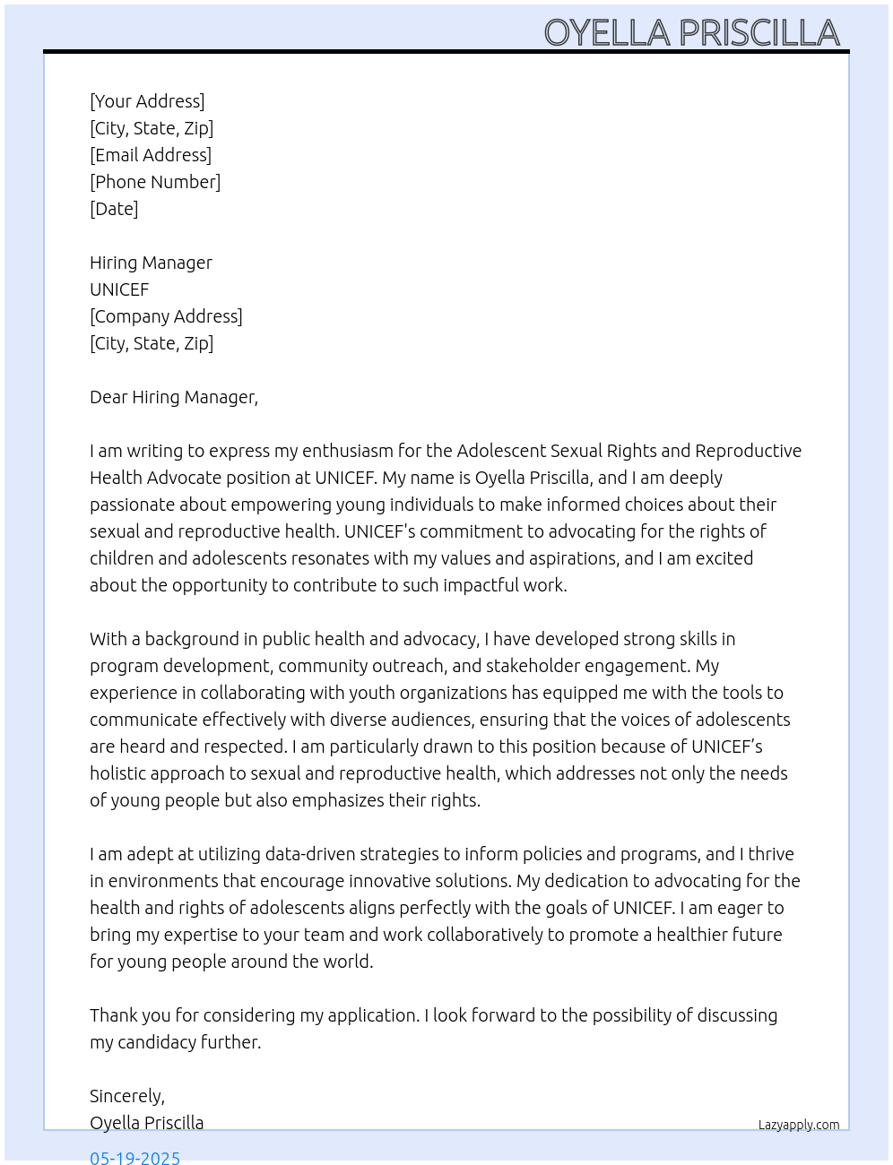 Cover letter for adolescent sexual rights and reproductive health ...