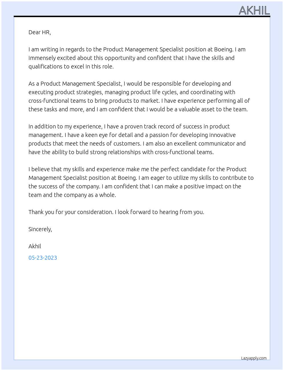 Cover letter for boeing - LazyApply