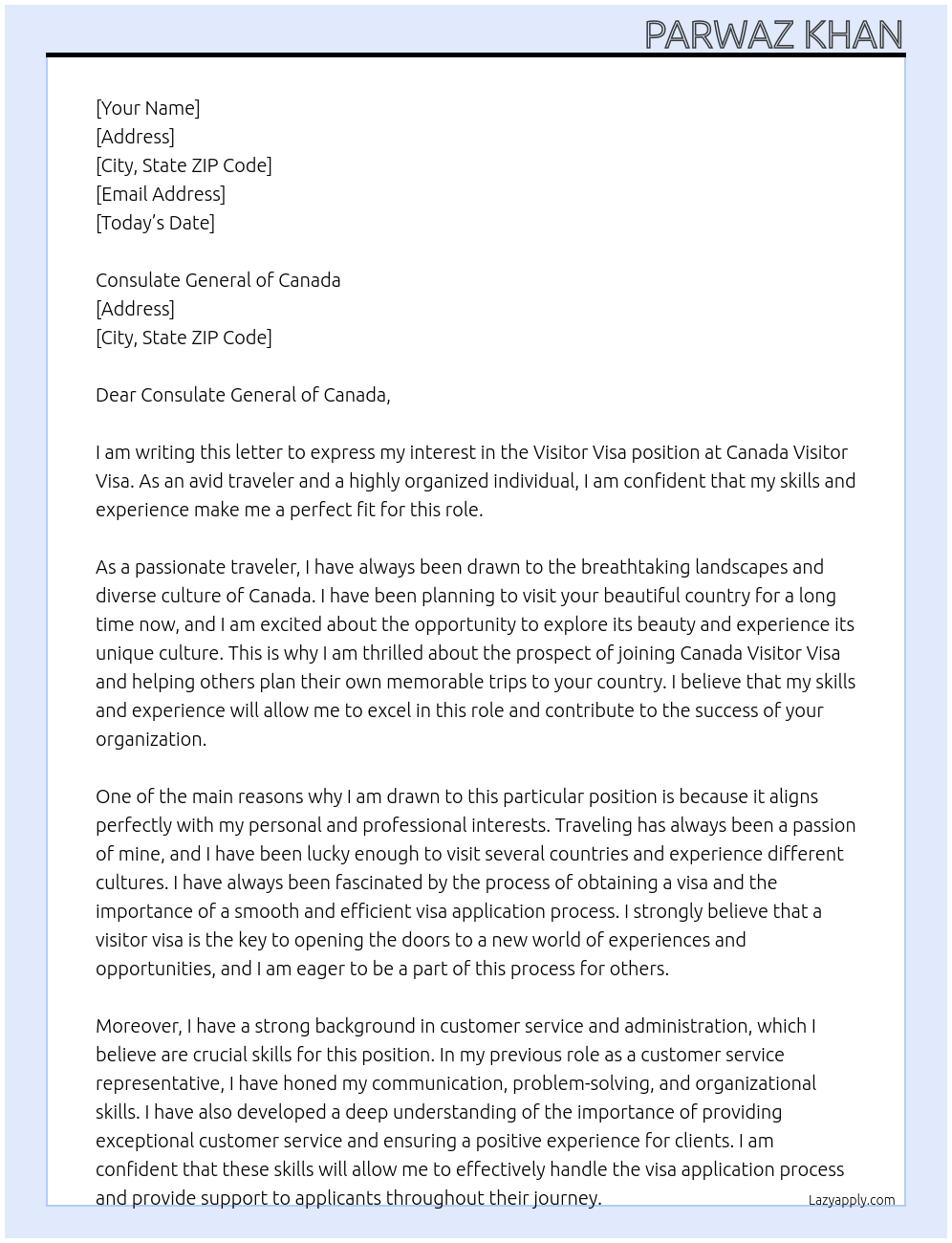 Cover letter for visitor visa - LazyApply Cover letter for visitor visa - LazyApply