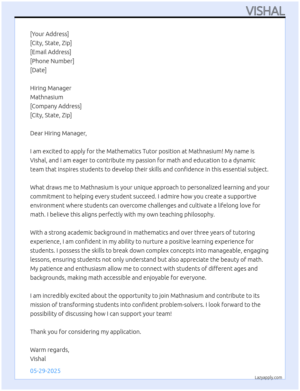 Cover letter for mathematics tutor - LazyApply