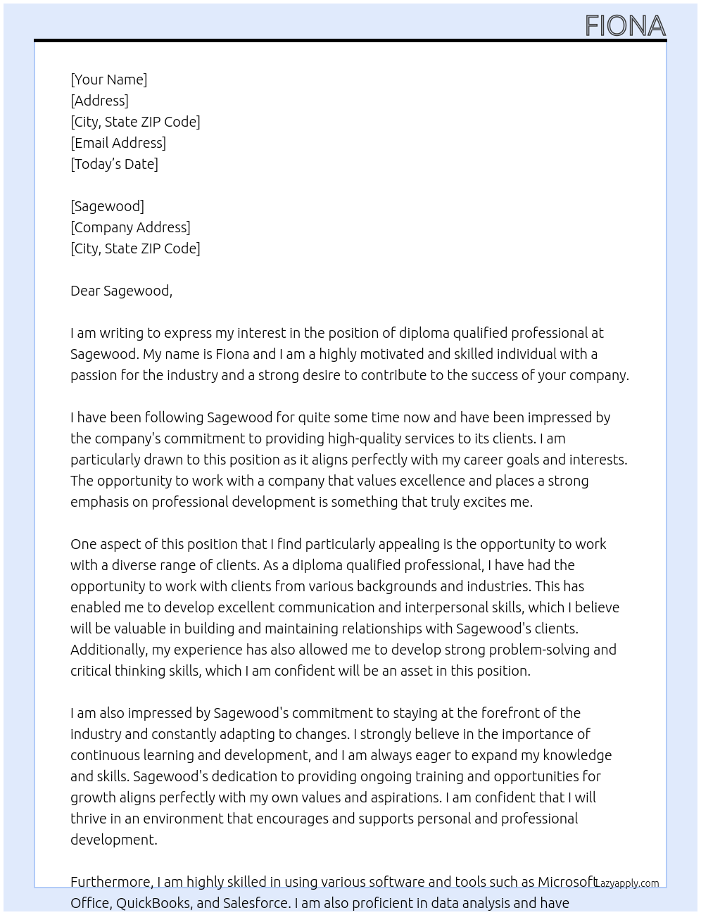 Cover letter for diploma qualified - LazyApply