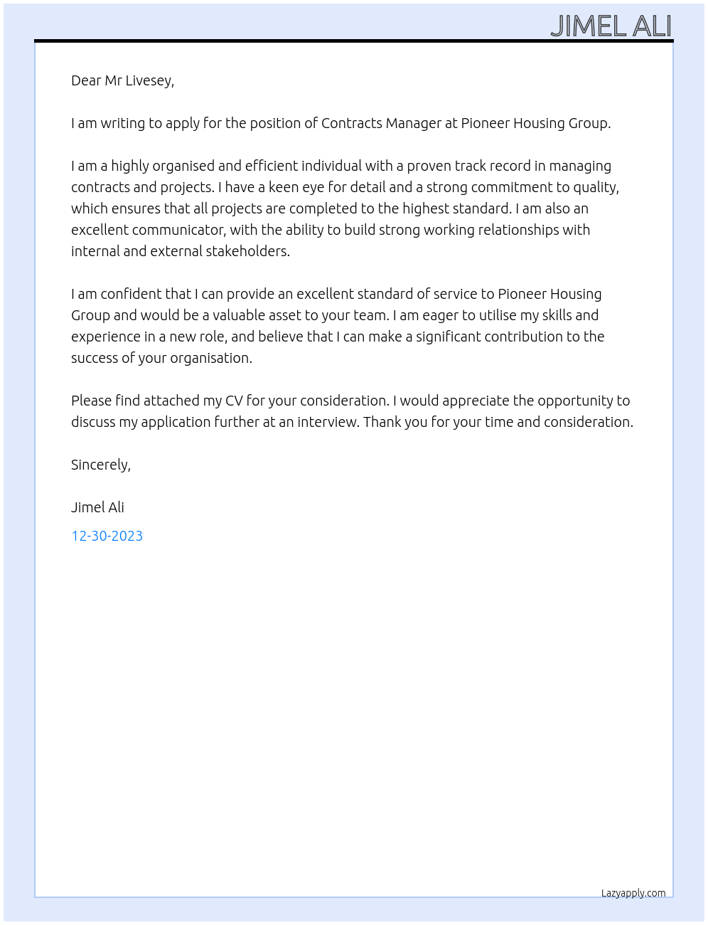 Cover letter for contracts manager - LazyApply
