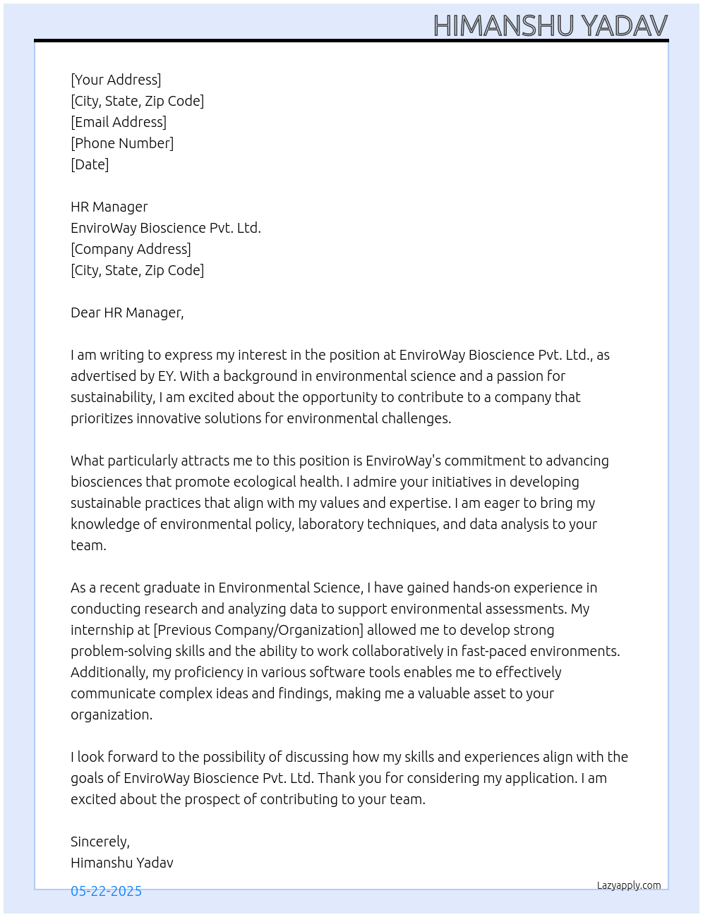 Cover letter for ey - LazyApply