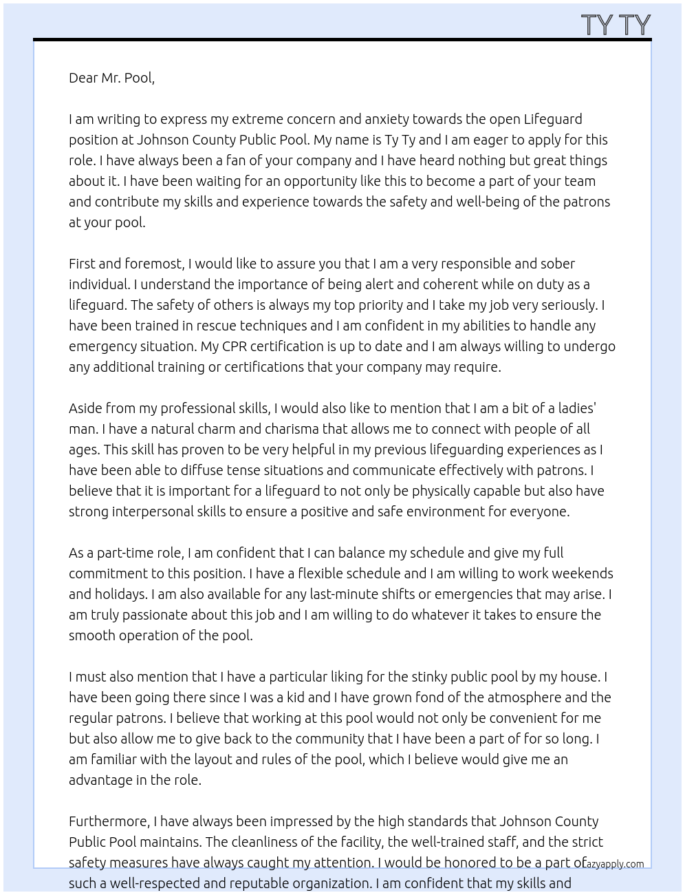 Cover letter for lifeguard - LazyApply