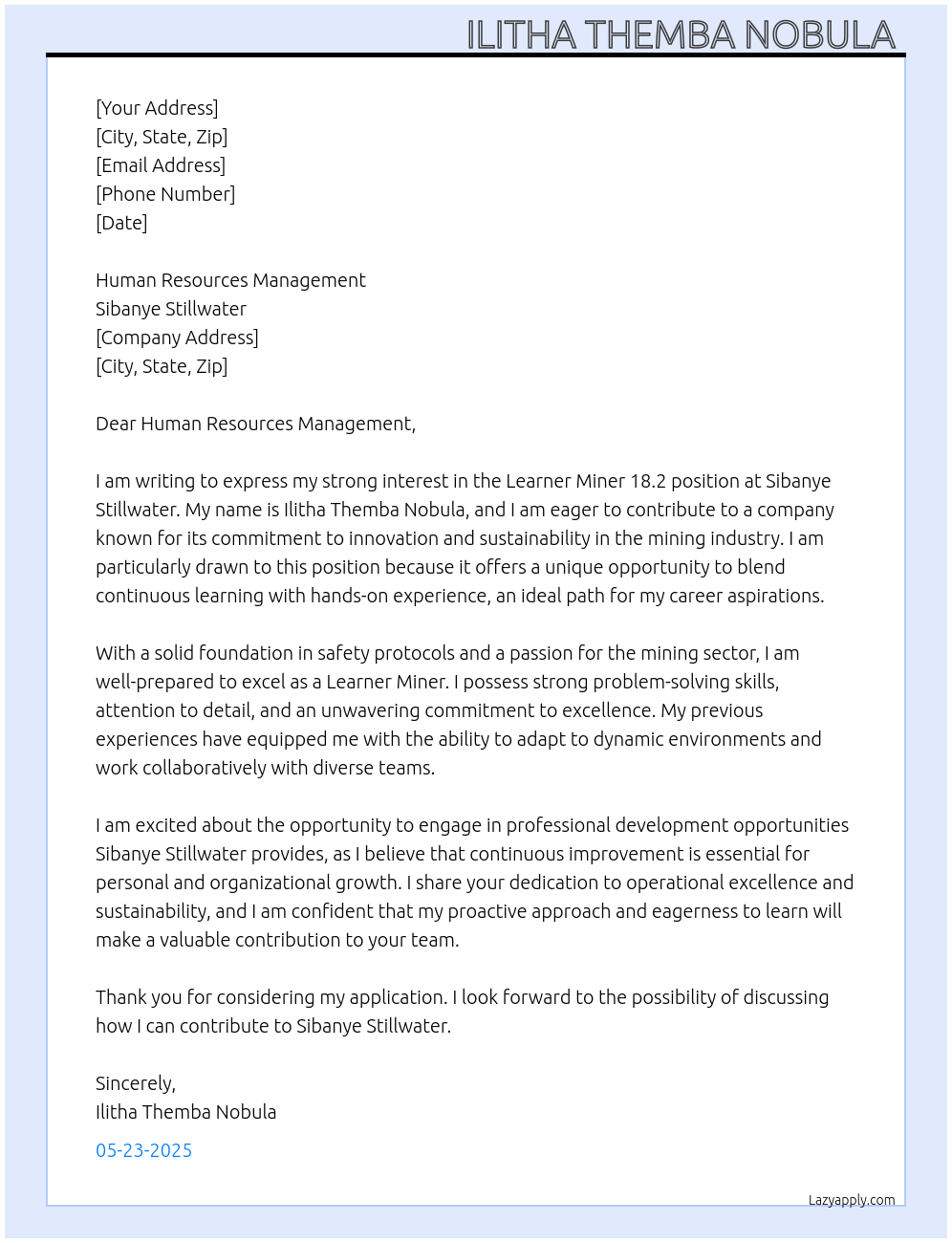 Cover letter for learner miner 18.2 - LazyApply